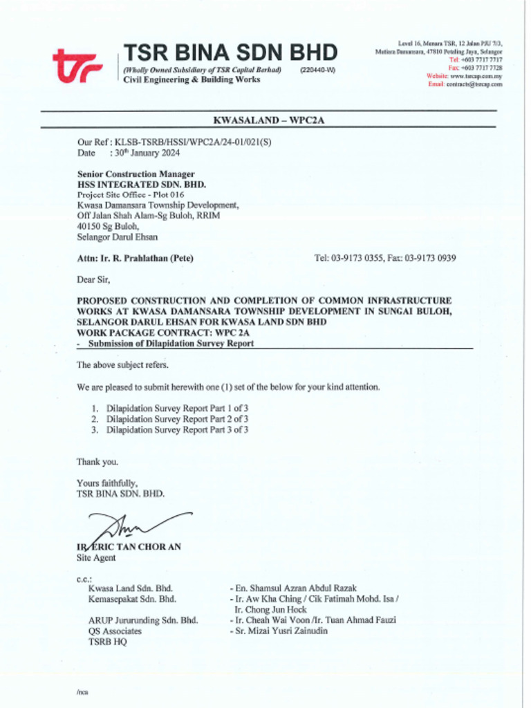 L021 - Submission of Dilapidation Survey Report | PDF