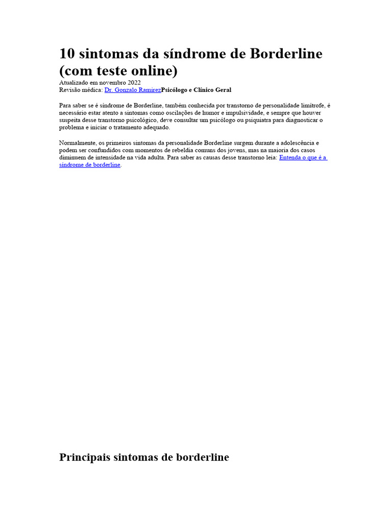 10 sintomas da síndrome de Borderline | Download grátis PDF ...