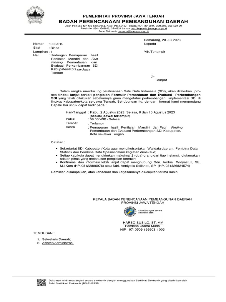 Undangan Pemaparan Hasil Di 3 Wilayah | PDF