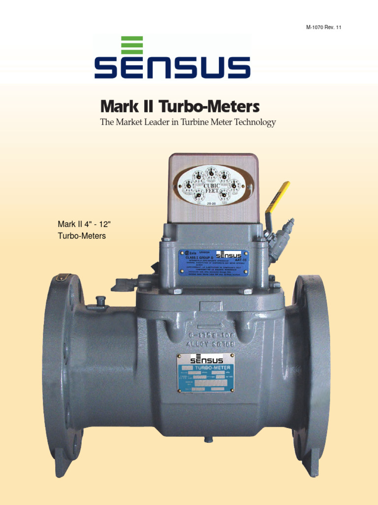 Mark II Turbo Meters Data Sheet | PDF | Turbine | Flow Measurement