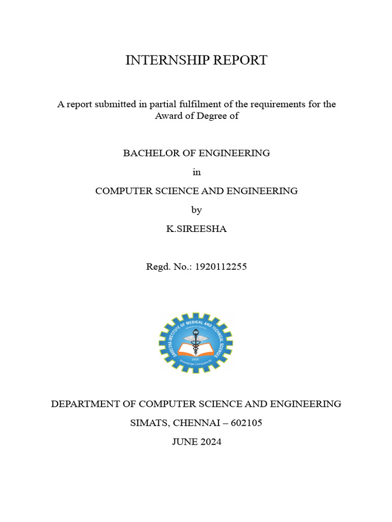 Internship Report Format | PDF | Internet Of Things | Computer Engineering