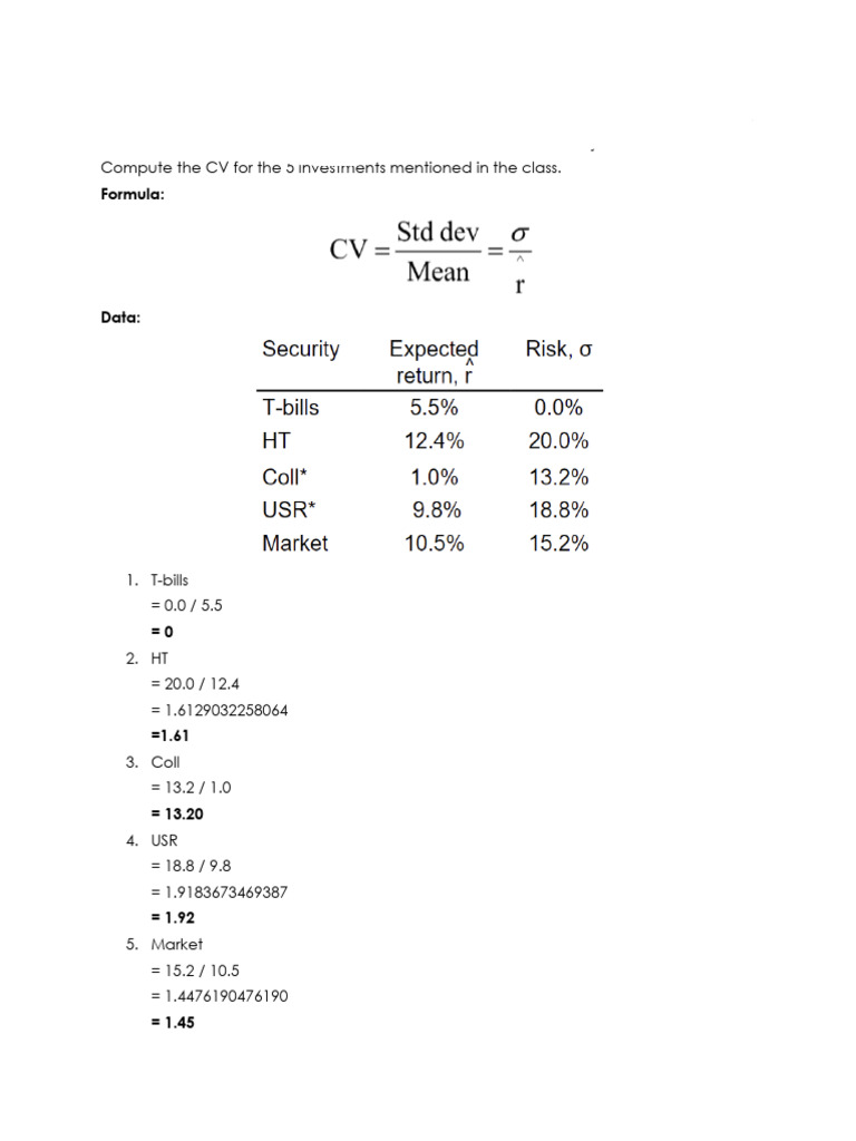 Coefficient of Variation | PDF