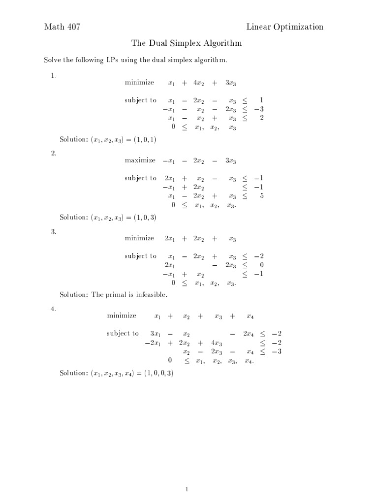 Dual Simplex | PDF