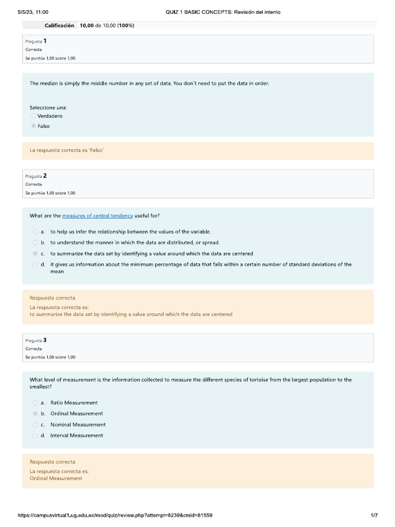 Quiz 1 Basic Concepts | PDF