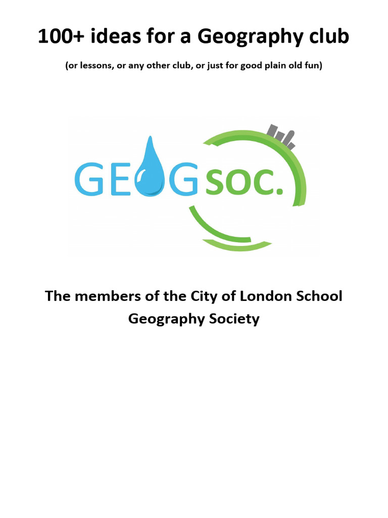 100 Ideas For A Geography Club Original Manual 1 | PDF | Spelling ...