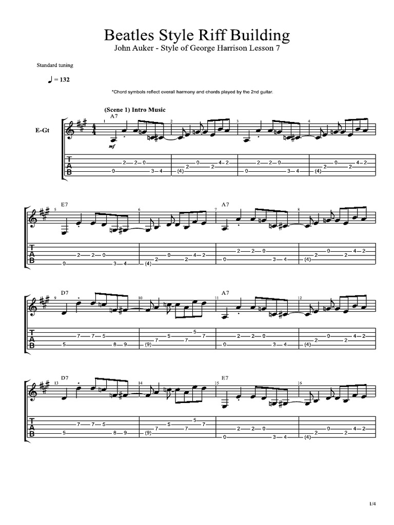 13 Beatles Style Riff Building - One Bar Rhythm | PDF