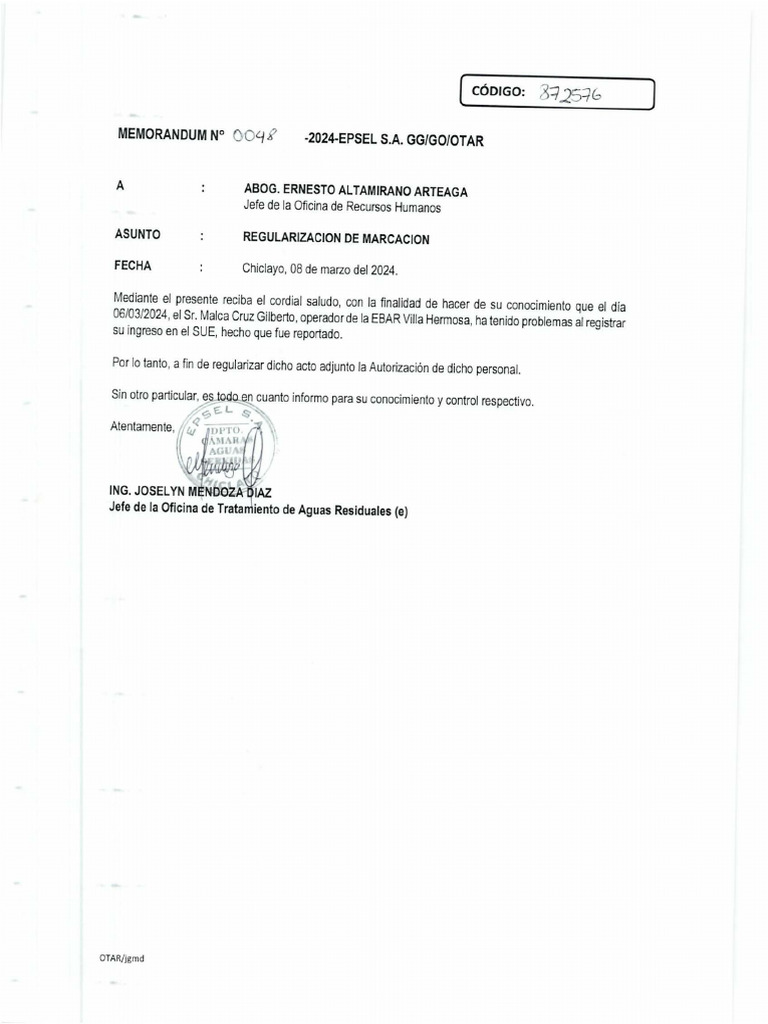 Memo 0048 - 2024-Otar - 0001 | PDF