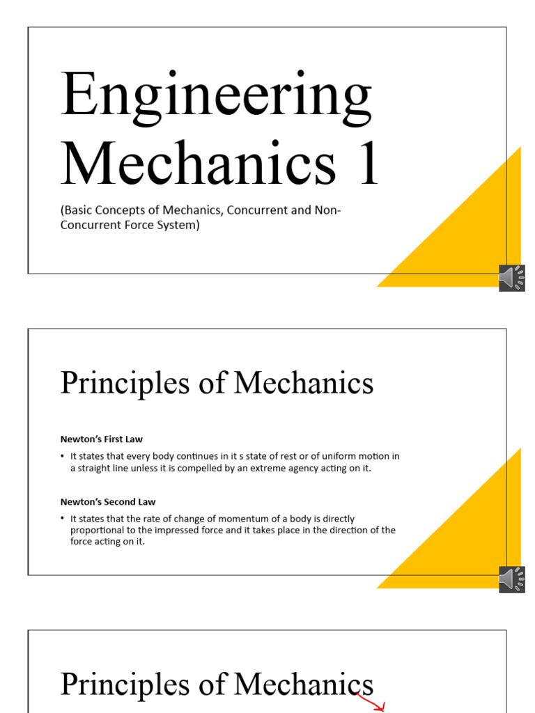 01-Engineering Mechanics 1 - PDF | PDF | Force | Newton's Laws Of Motion