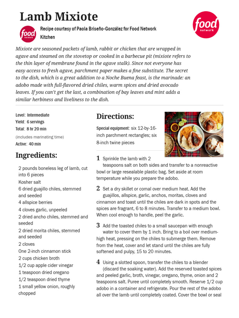 Lamb Mixiote Recipe ? | Download Free PDF | Foods | Cuisine