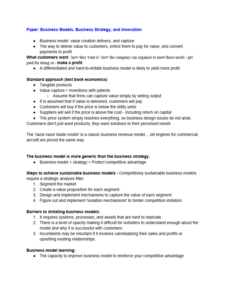 Module-2 Notes | PDF | Business Model | Innovation