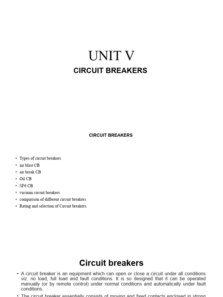 Types and Functions of Circuit Breakers | PDF | Electric Arc | High Voltage