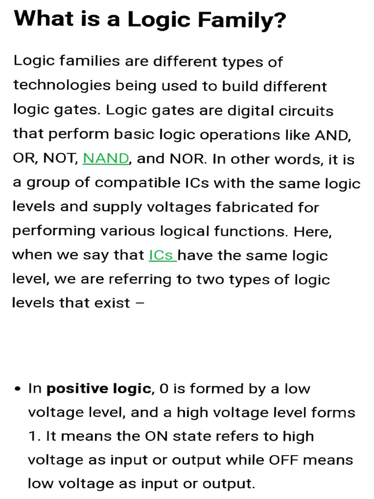 Digital logic family | PDF | Cmos | Logic Gate