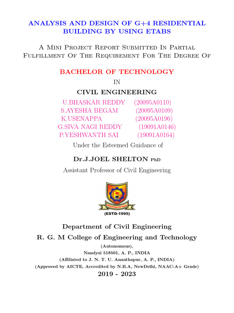 2022-23-CE ANALYSIS AND DESIGN OF G+4 RESIDENTIAL - (5) - Batch-21 | Download Free PDF | Beam ...