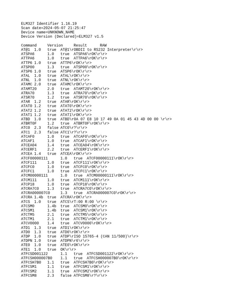 ELM327 Identifier Log3 | PDF