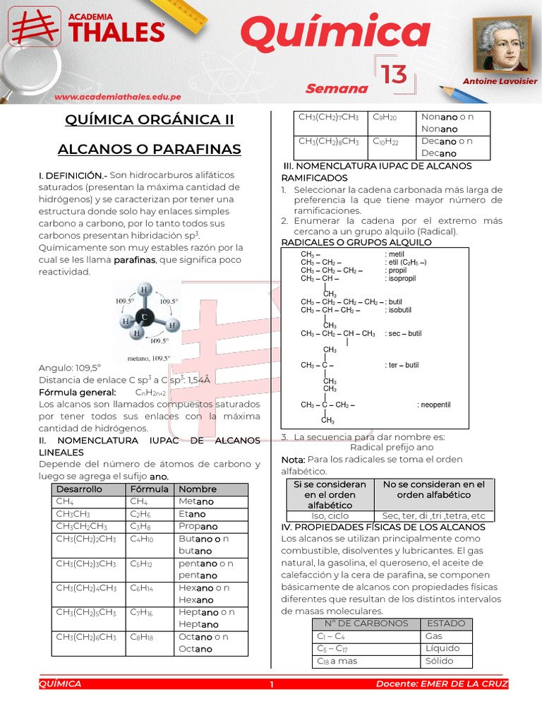 Semana 13. Química Orgánica II | Descargar gratis PDF | Alqueno | Alcano