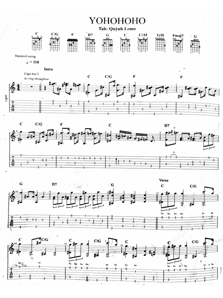 YOHOHOHO GUITAR TAB | PDF