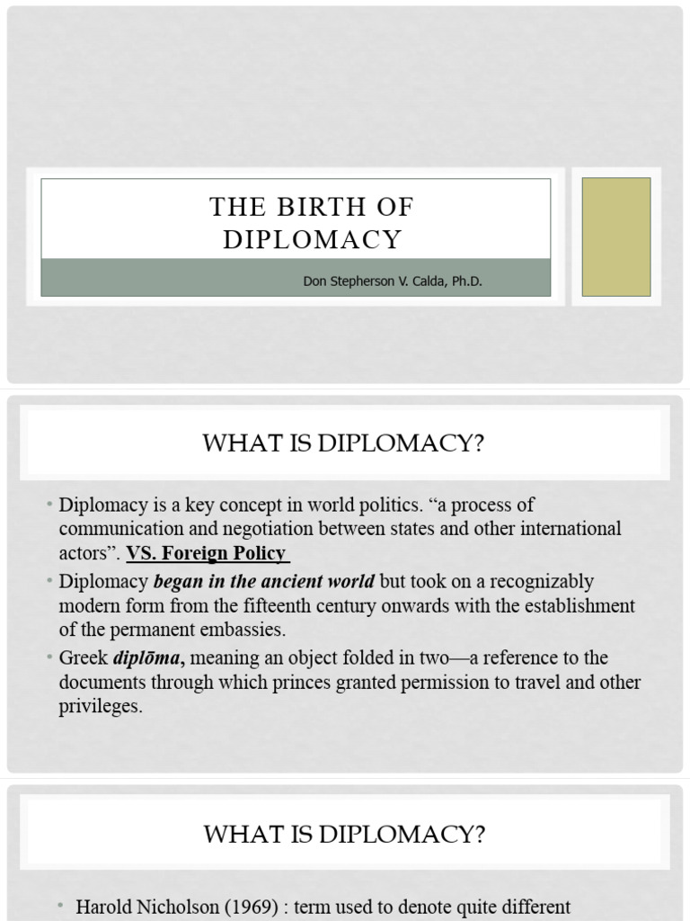 Lecture 1 Introduction To Diplomacy Pdf Diplomacy Diplomatic Mission