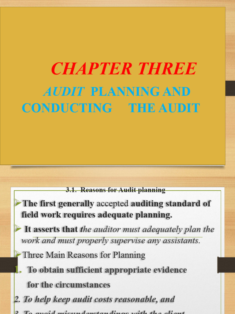 Chapter Three: Audit Planning and | PDF | Audit | Risk