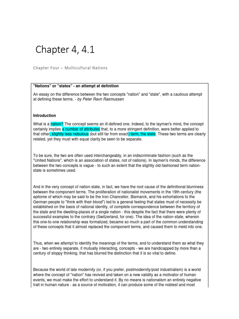 CHAPTER 4 (draft 4.1) | PDF | Nationalism | Nation