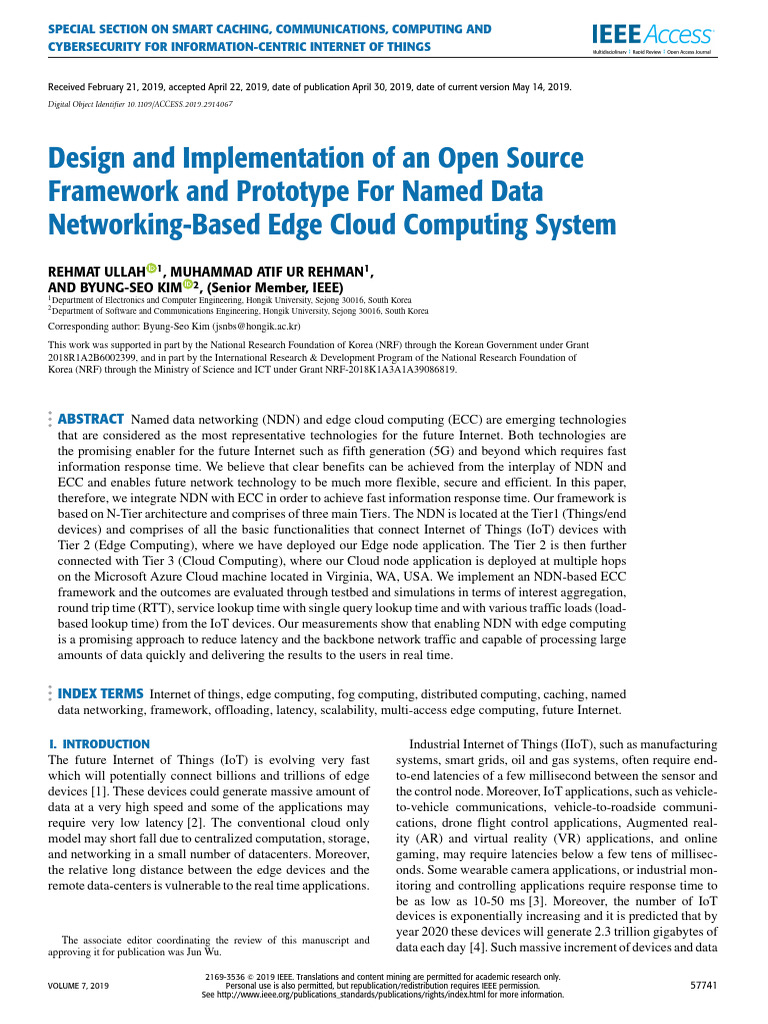 Design and Implementation of An Open Source Framework and Prototype For Named Data Networking ...