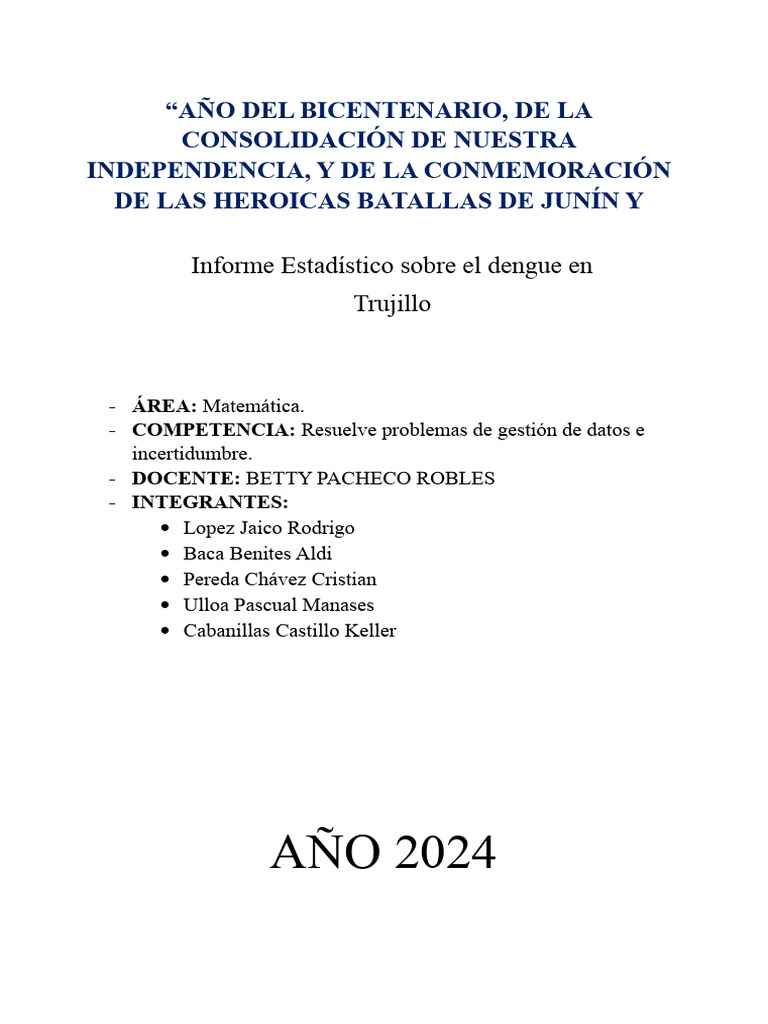 MODELO DE PRESENTACION DE INFORME ESTADISTICO | PDF | Biología ... MODELO DE PRESENTACION DE INFORME ESTADISTICO | PDF | Biología ...