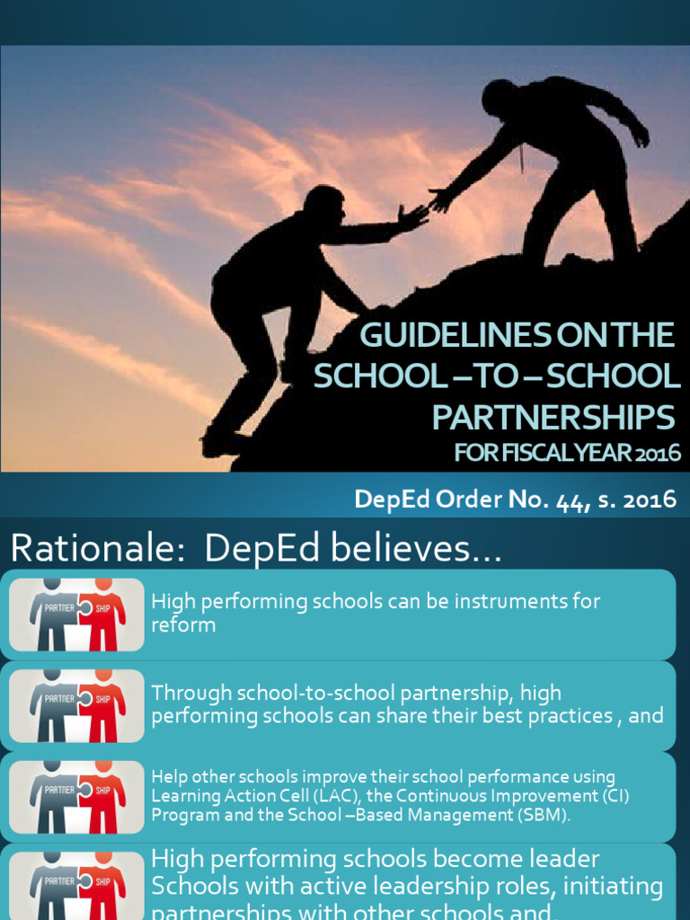 Guidelines On The School - To School Partnerships Upload On Website 4 ...