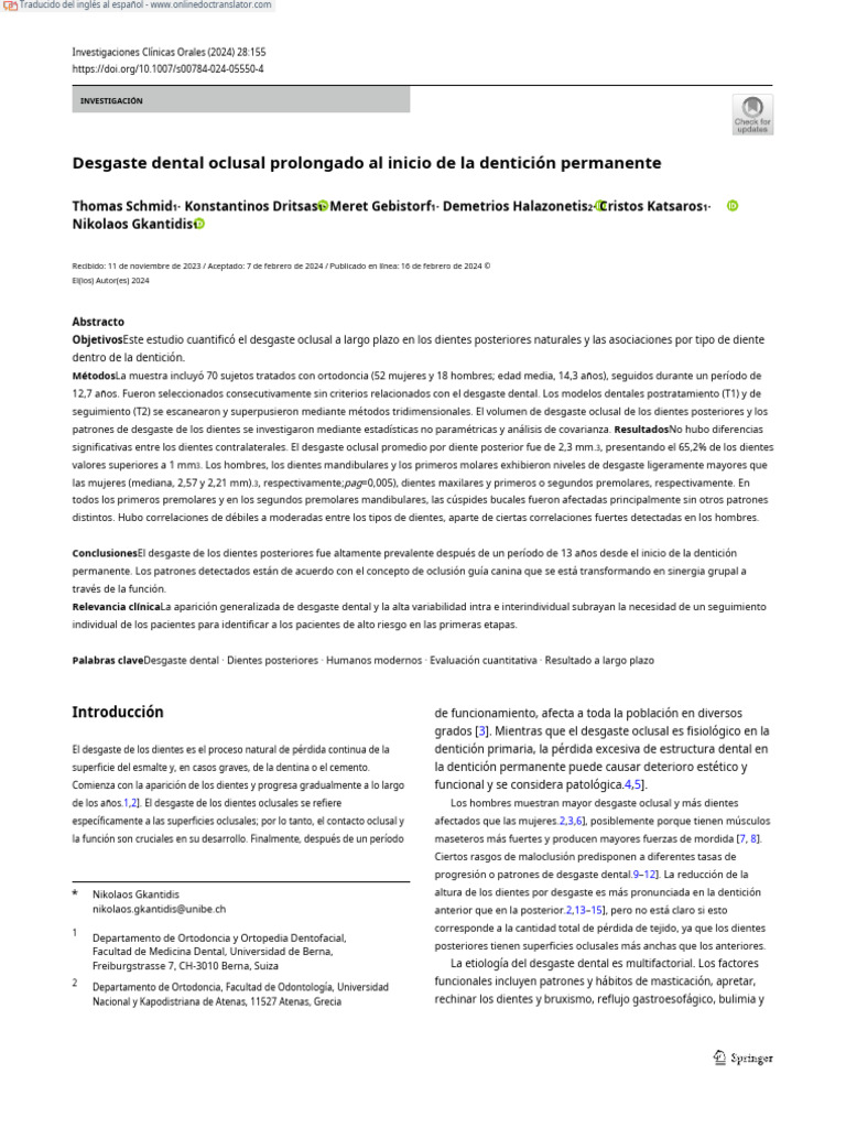 Desgaste Oclusal en Dentición Permanente | PDF | Ortodoncia | Diente
