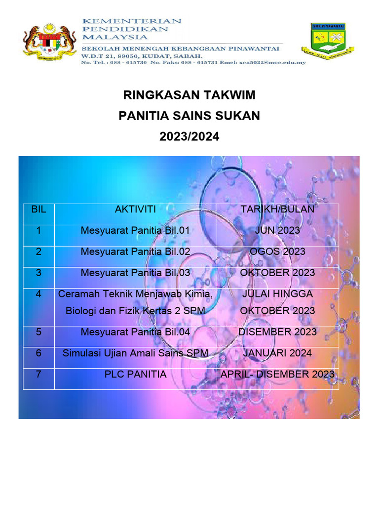 Ringkasan Takwim Panitia 2023 | PDF