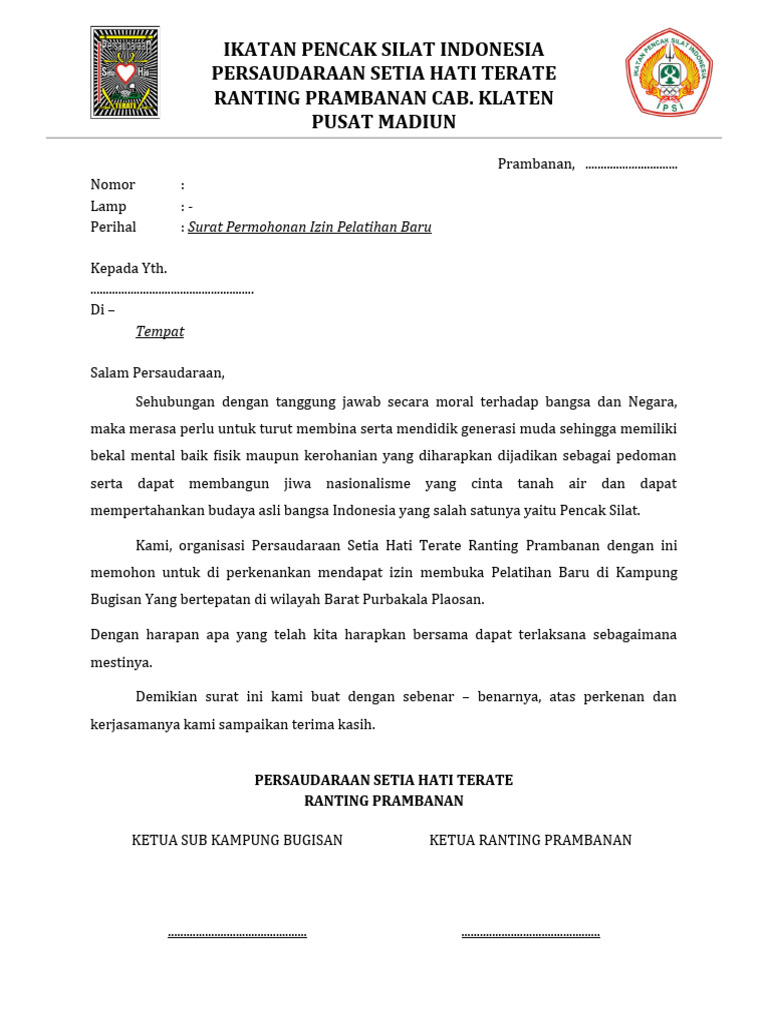 Surat-Izin-Membuka-Latihan PSHT Bugisan | PDF Surat-Izin-Membuka-Latihan PSHT Bugisan | PDF