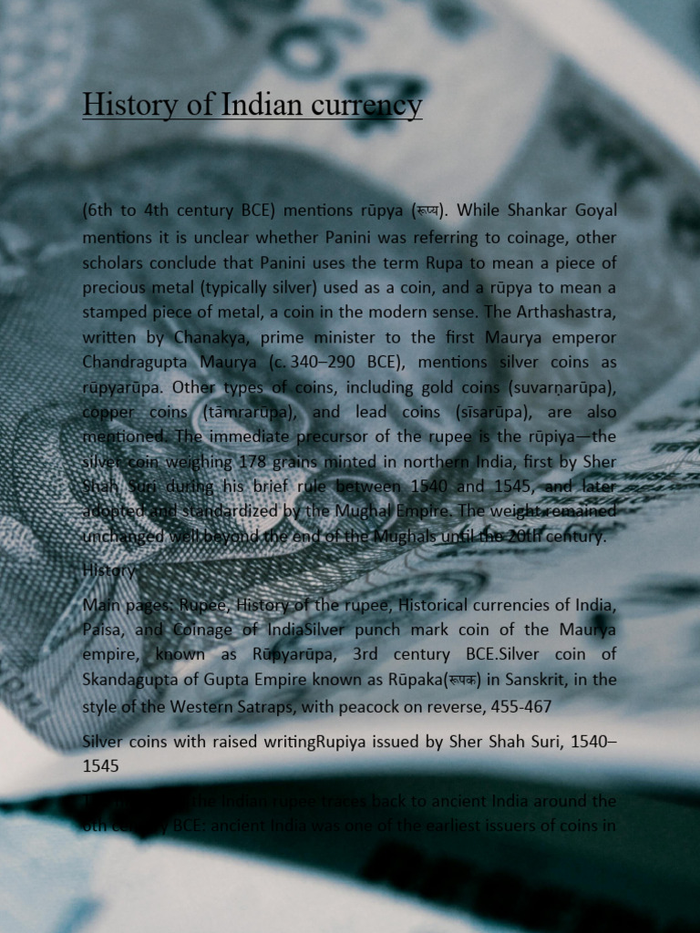 History of Indian Currency | PDF | Rupee | Money