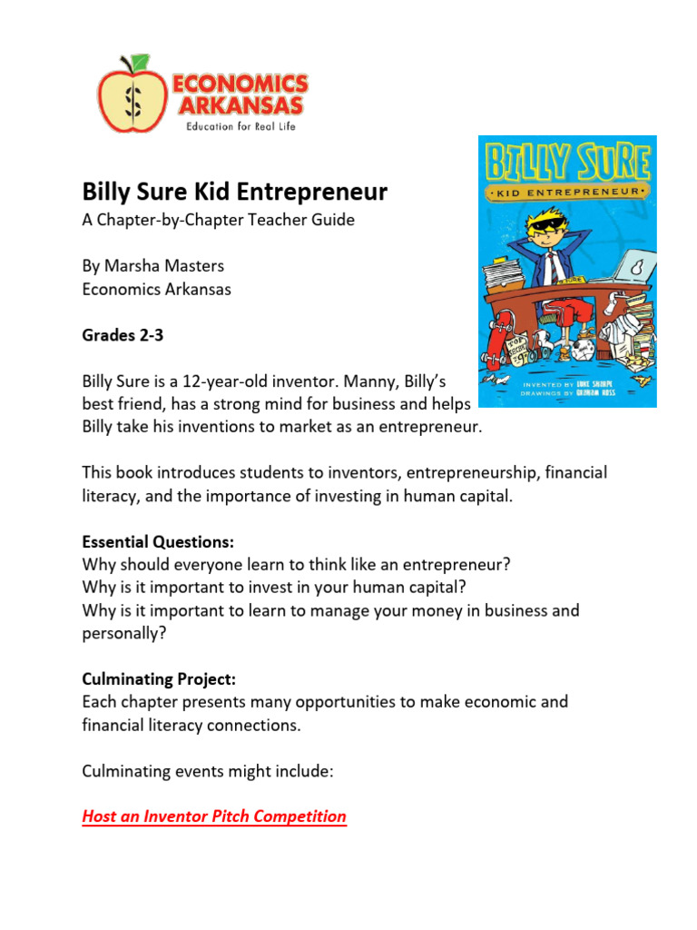 Billy Sure: Young Inventor's Guide | PDF | Entrepreneurship | Invention