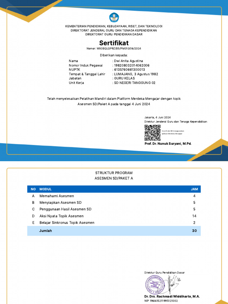 Certificate Asesmen Dwi | PDF