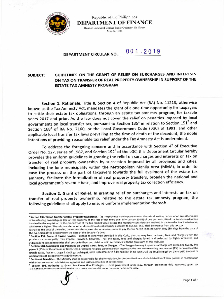 Department Circular No 001 2019 | PDF