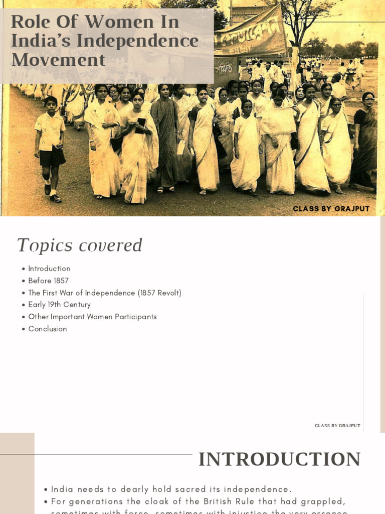 Women in India's Independence Movement | PDF | Indian Independence ...