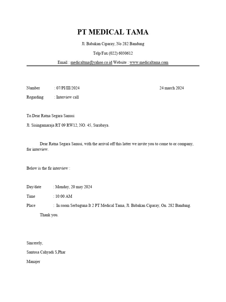 Surat Interview Suci | PDF