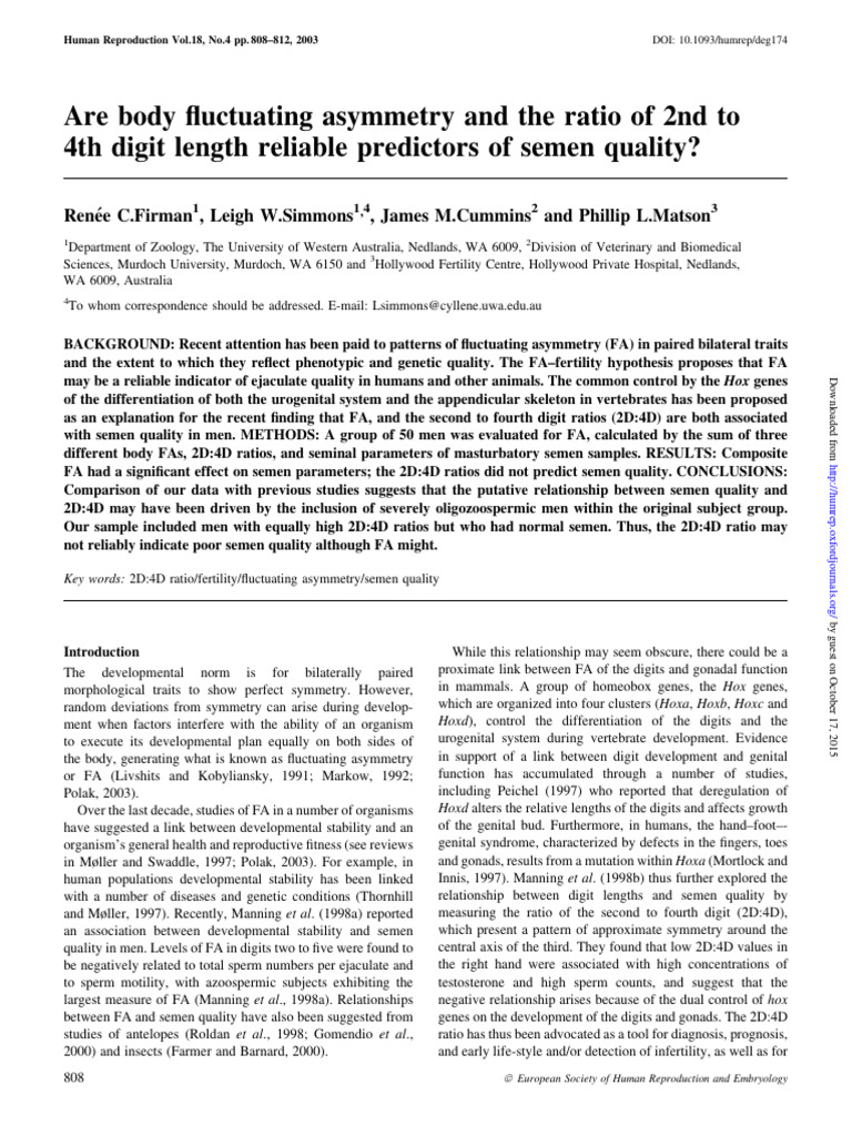 Body Asymmetry Predictors | PDF | Sampling (Statistics)