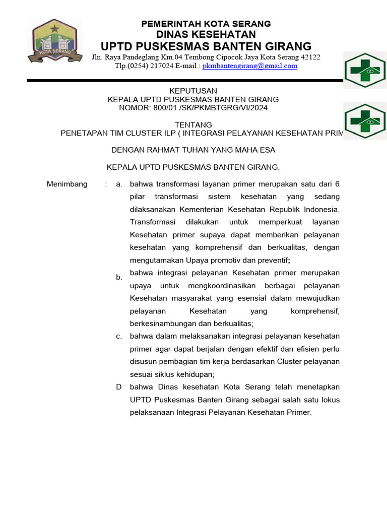 SK ILP 2024 PKM BANTEN GIRANG New | PDF