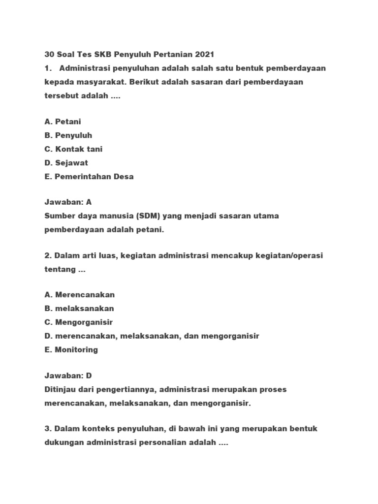 Contoh Soal p3k | PDF