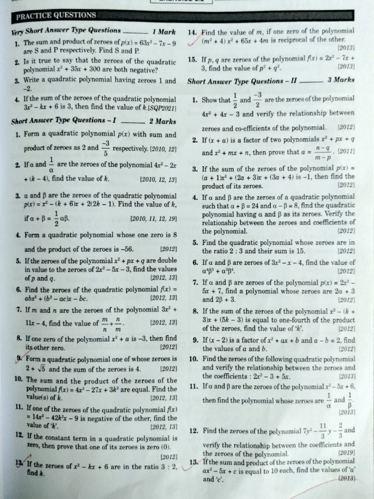 Chapter -2 Polynomials | Download Free PDF | Polynomial | Functions And Mappings