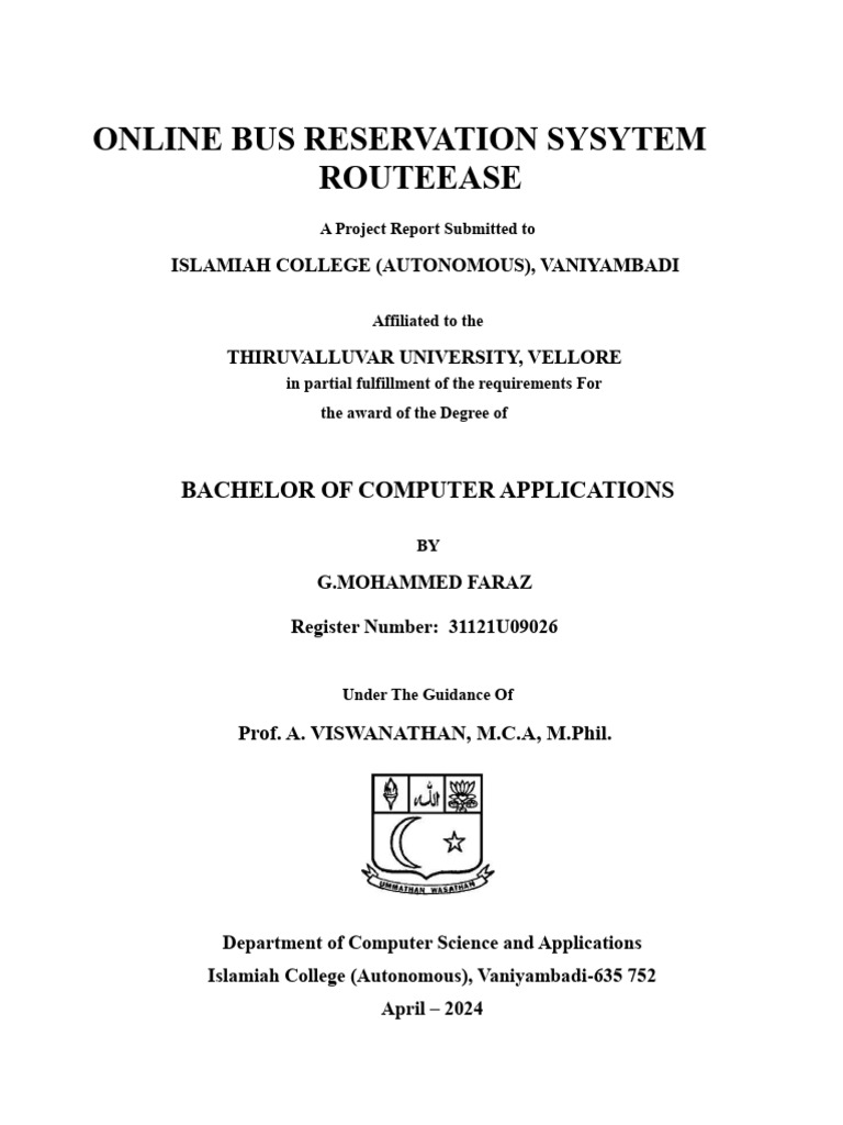 Online Bus Reservation System: RouteEase | PDF | World Wide Web | Internet & Web