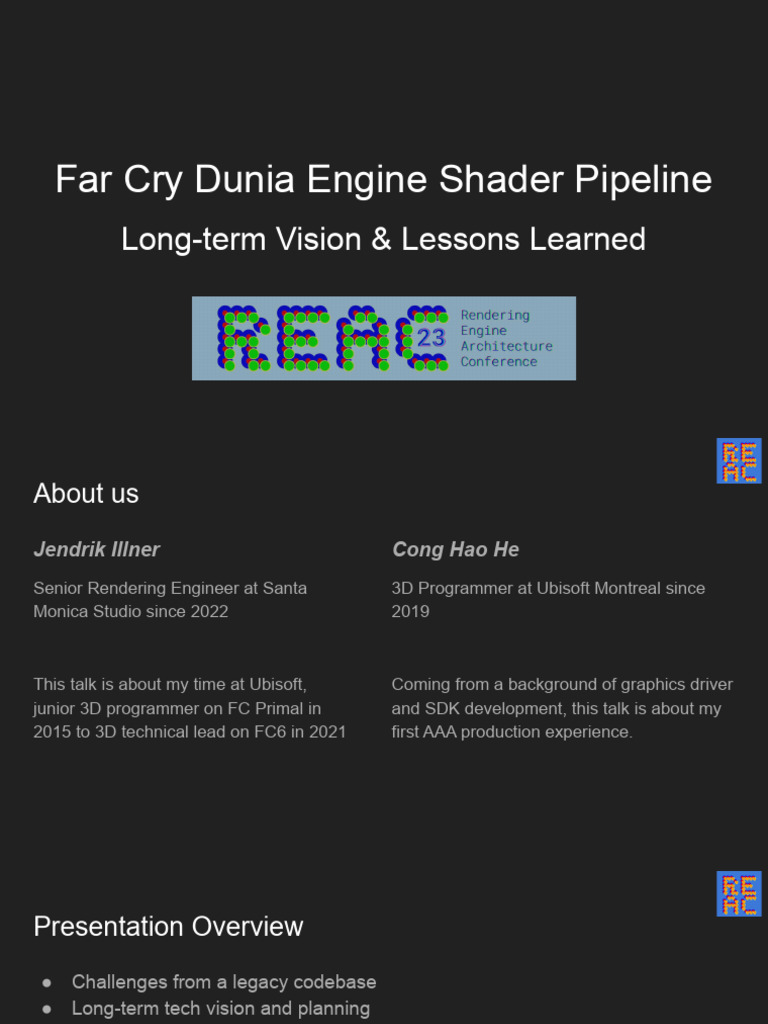 Reac2023 Dunia Shader Pipeline | PDF | Shader | Computer Graphics Reac2023 Dunia Shader Pipeline | PDF | Shader | Computer Graphics