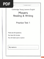 Movers 2 Listening Test Answers | PDF