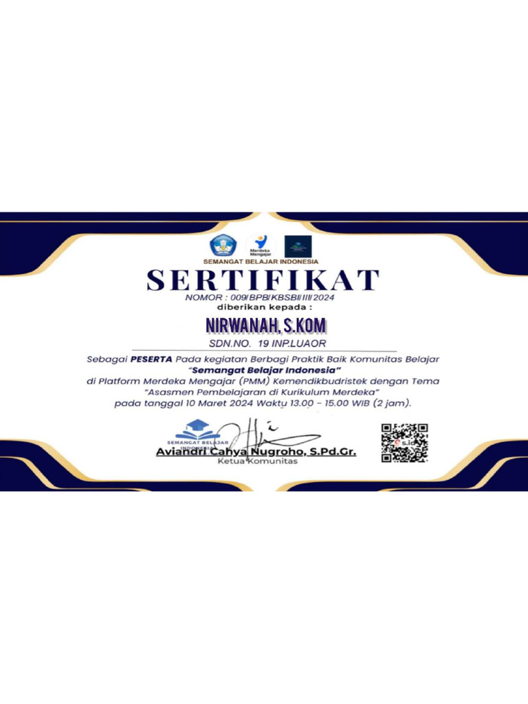 Sertifikat 4 Poin Pdf