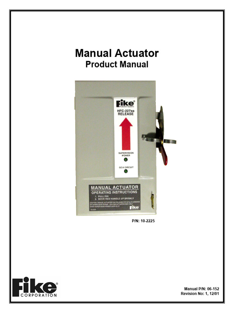 Fike Manual Actuator Overview | PDF | Relay | Switch