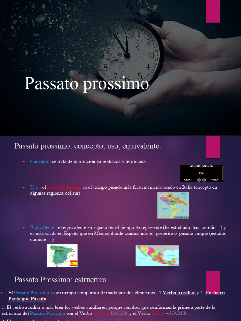 Guía Completa del Passato Prossimo | PDF | Verbo | Semántica