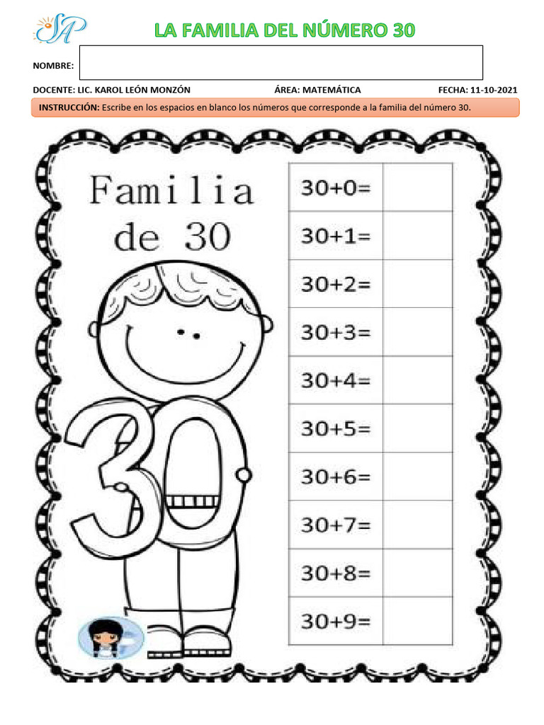 La Familia Del Número 30 | PDF | Métodos y materiales de enseñanza | Arte