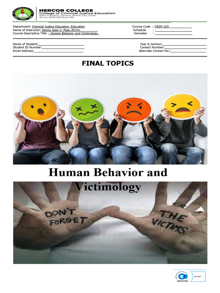 F Handouts | PDF | Psychological Trauma | Victimology