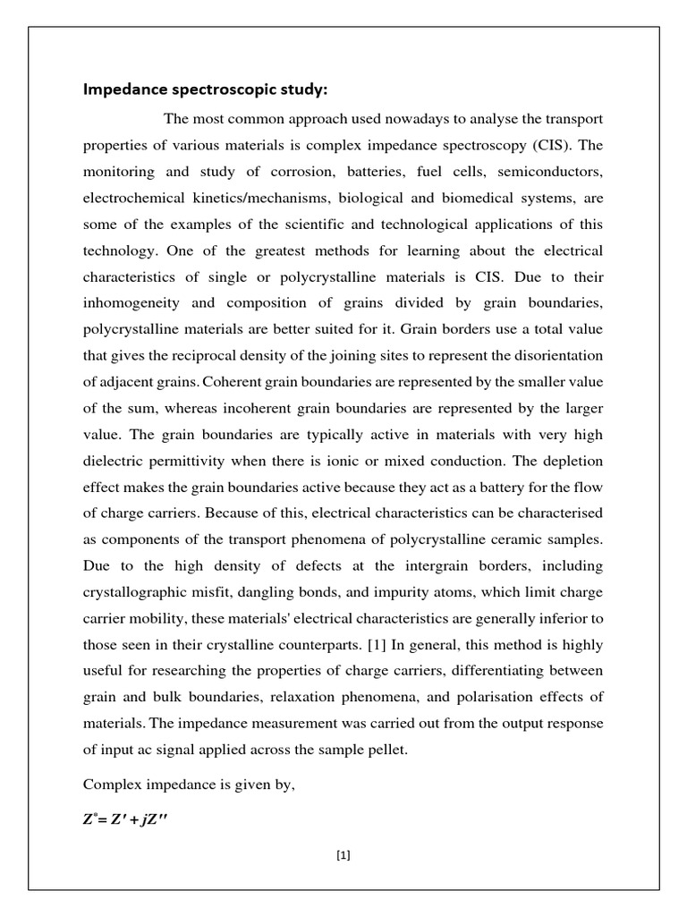 Impedance Spectroscopic Study Asish Paul | PDF | Dielectric ...