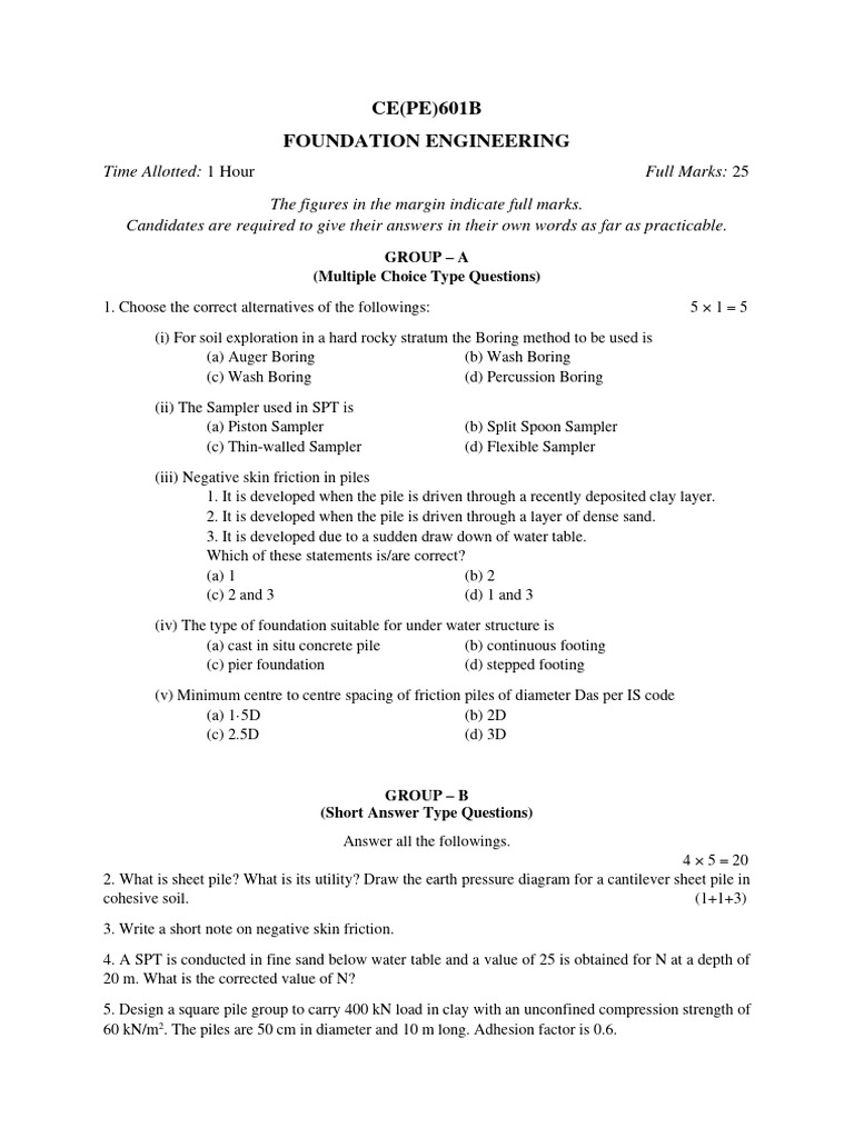 CE(PE)601B CA3 | PDF | Deep Foundation | Civil Engineering