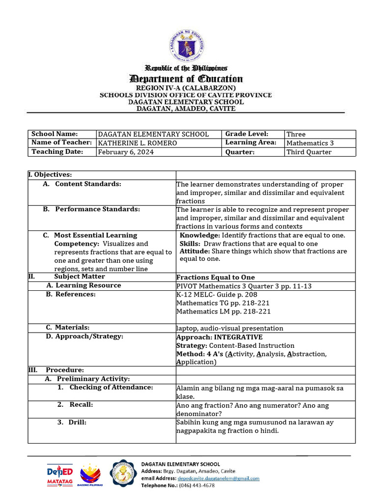 DLP Math 3 Q3 W2 D2 | PDF